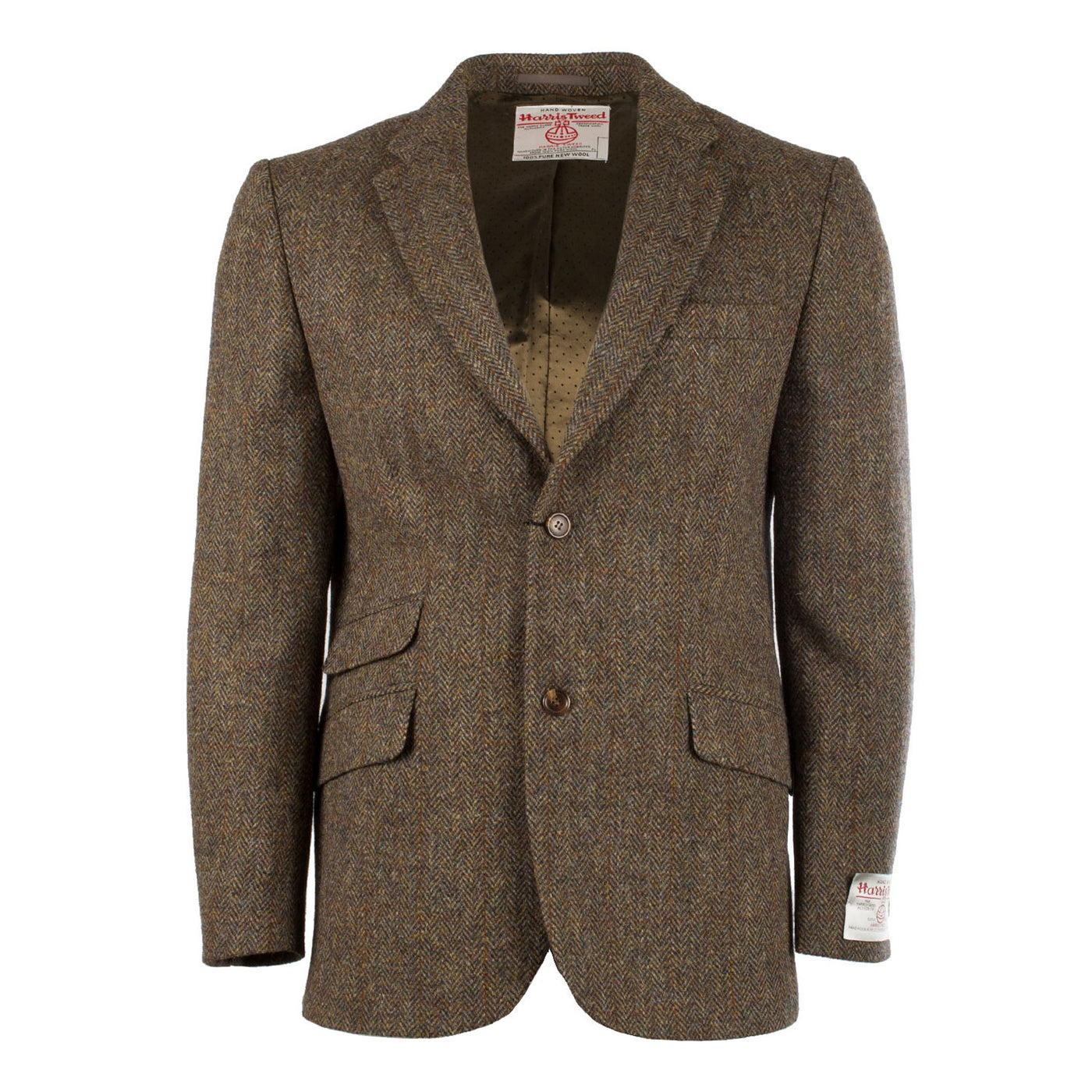 Men's Harris Tweed Harris Jacket BROWN HERRINGBONE | Heritage of Scot ...