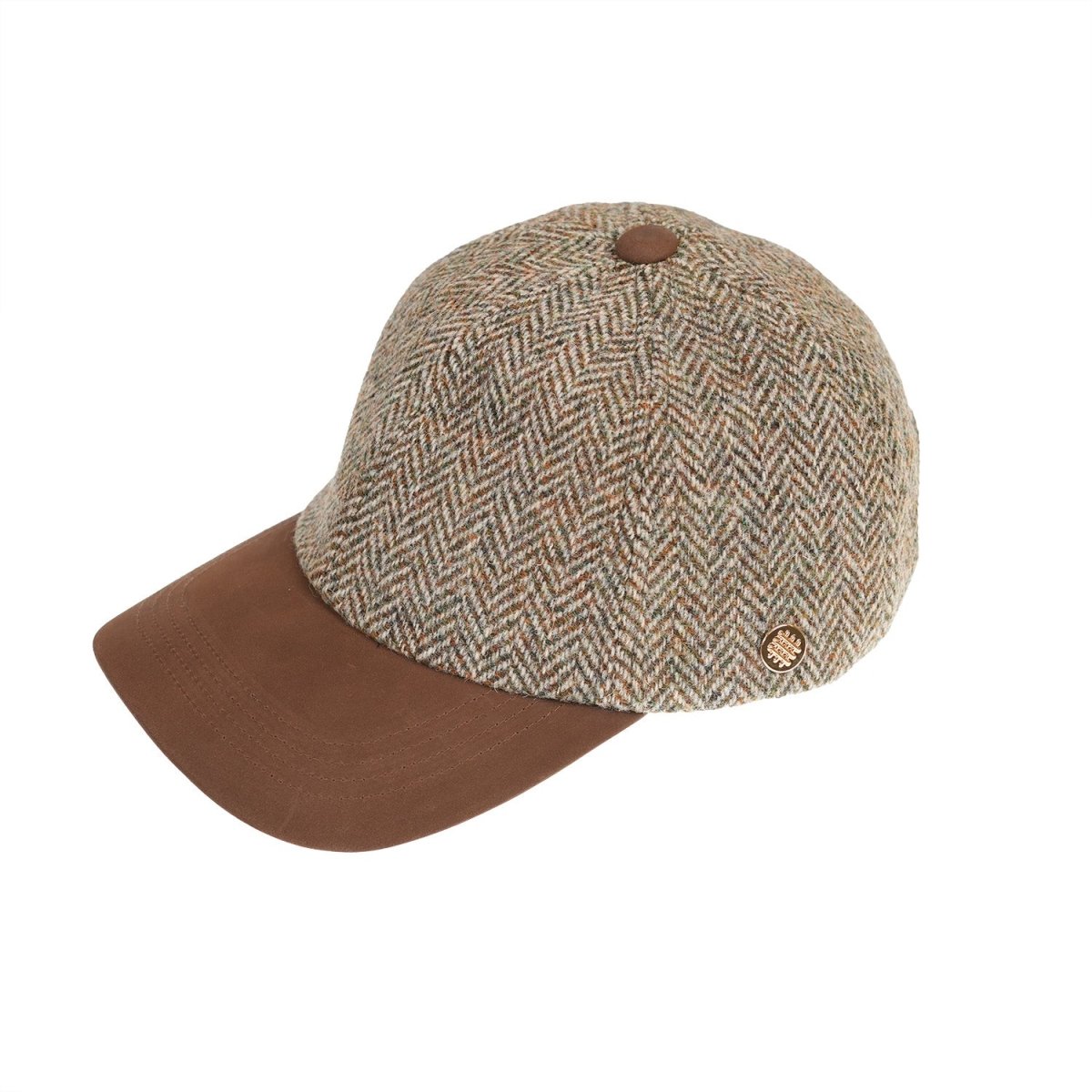 Heddle & Reed Harris Tweed Baseball Cap Green Herringbone — Heritage Of ...