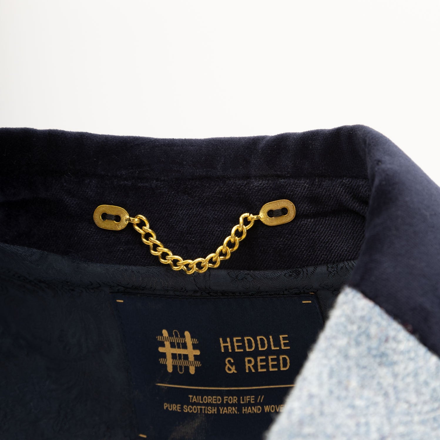 Ladies Skye Harris Tweed Jacket Blue Herringbone | Heritage of Scotlan ...