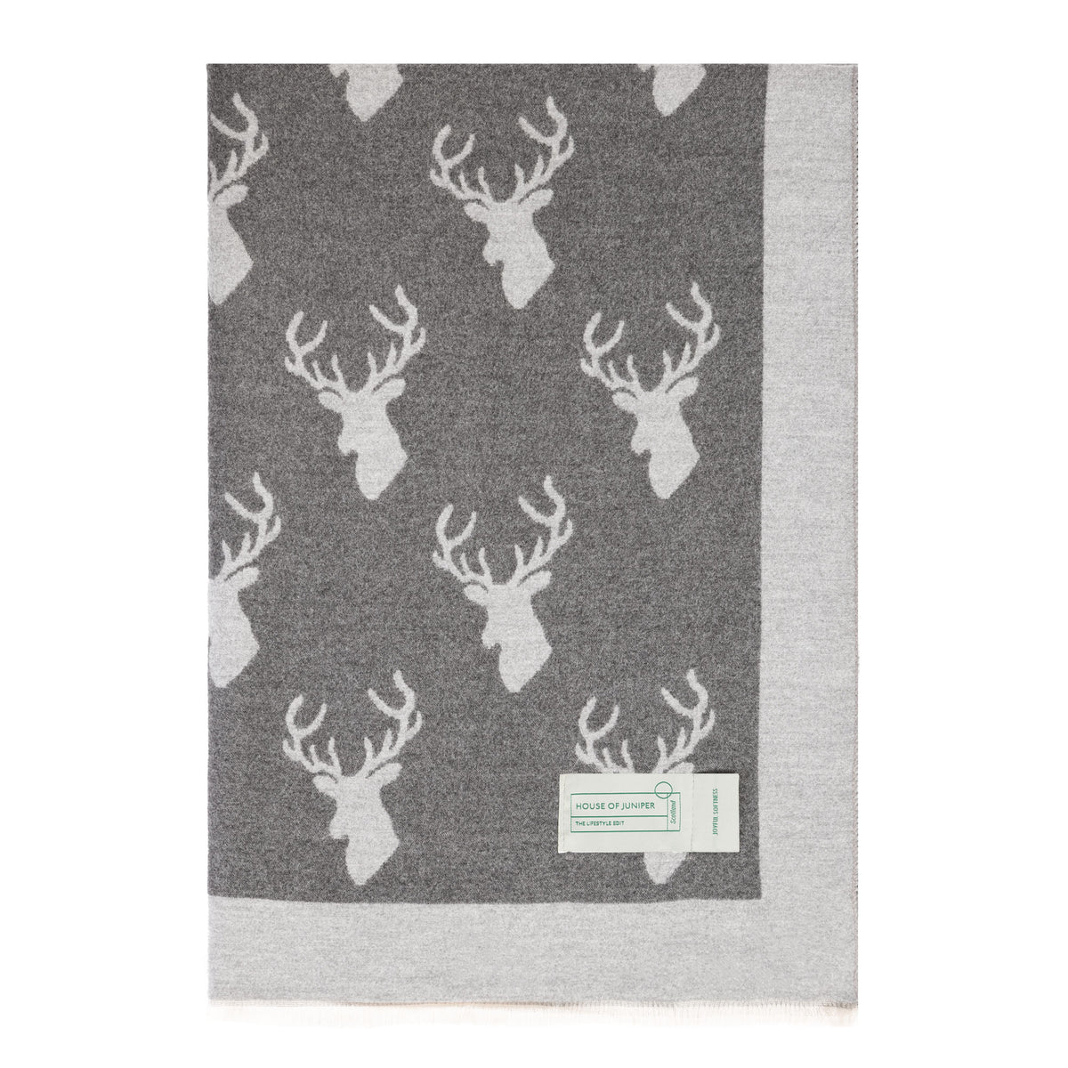 New Stag Super Soft Stole Dark Grey/Light Grey | Heritage of Scotland ...