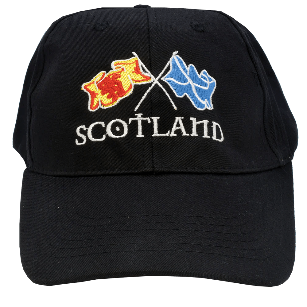 Scotland Cross Flags Baseball Cap – Navy Adult Cap with Embroidered De ...