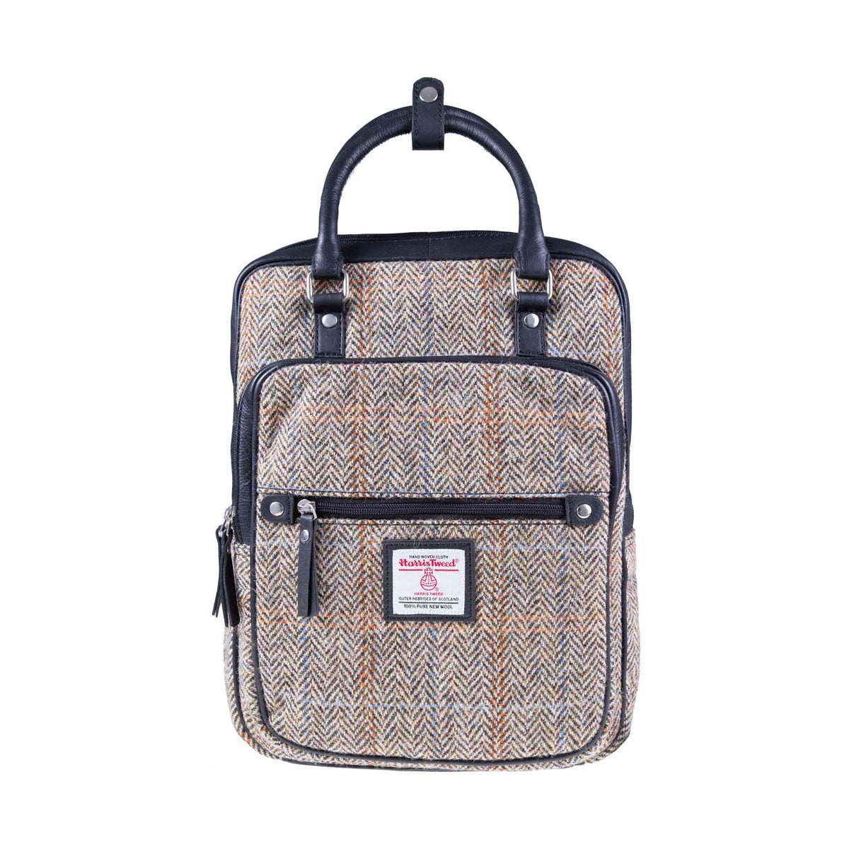 Ht Leather Large Backpack Tan & Brown Herringbone / Black | Heritage o ...