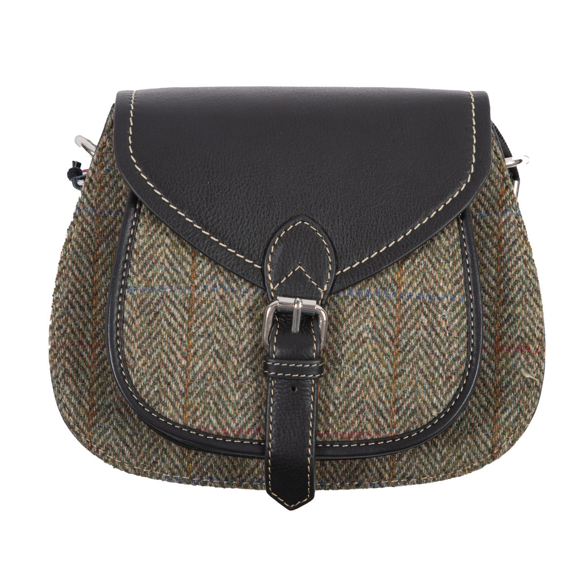 Ladies Ht Leather Shoulder Bag Lt Brown Check / Black | Heritage of Sc ...
