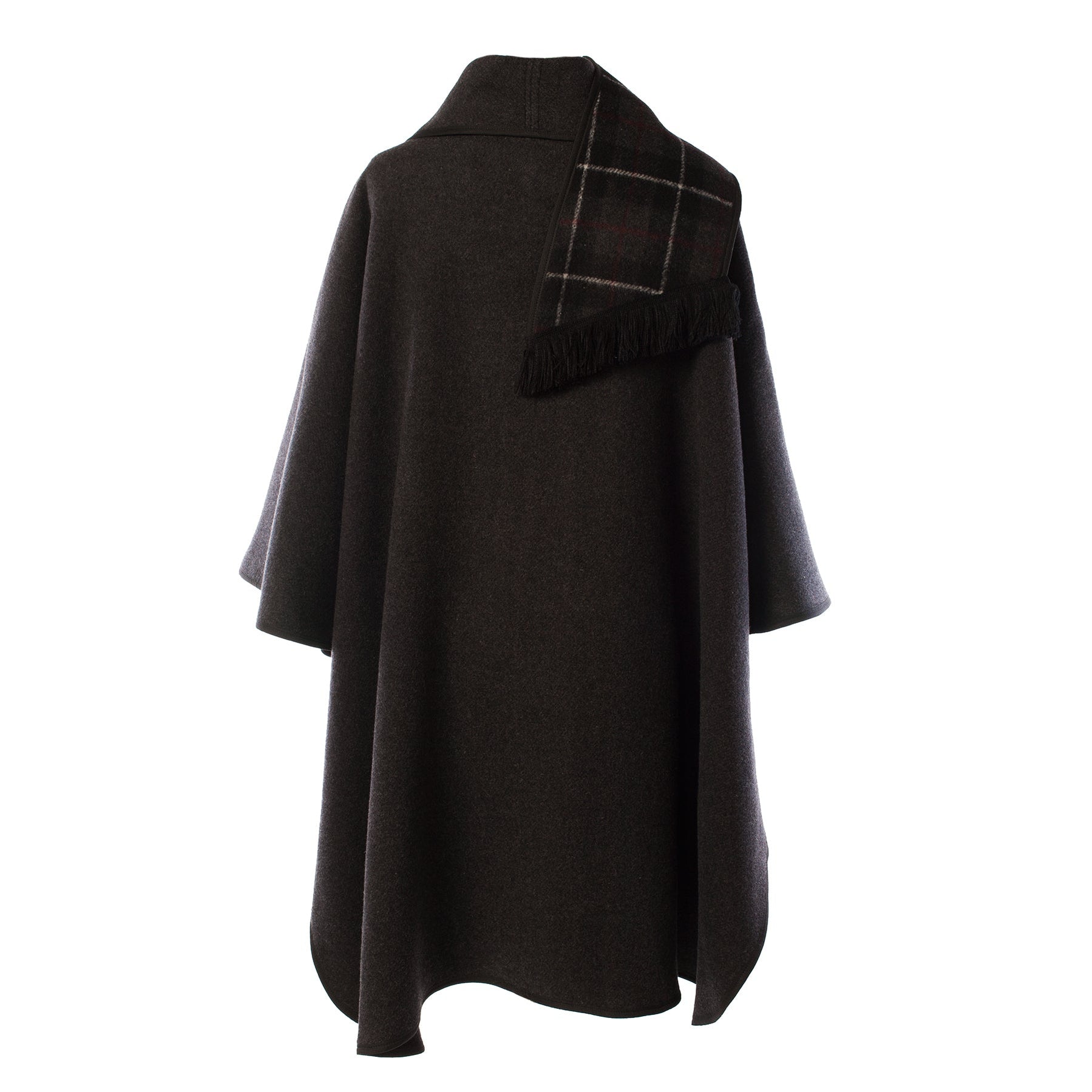 Ladies Wool Blend Reversible Cape Charcoal | Heritage of Scotland ...