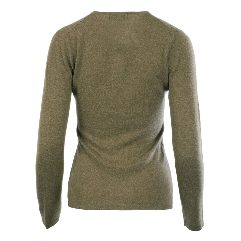 Dunedin Cashmere Women’s 100% Cashmere V-Neck Jumper – Olive | Heritage ...